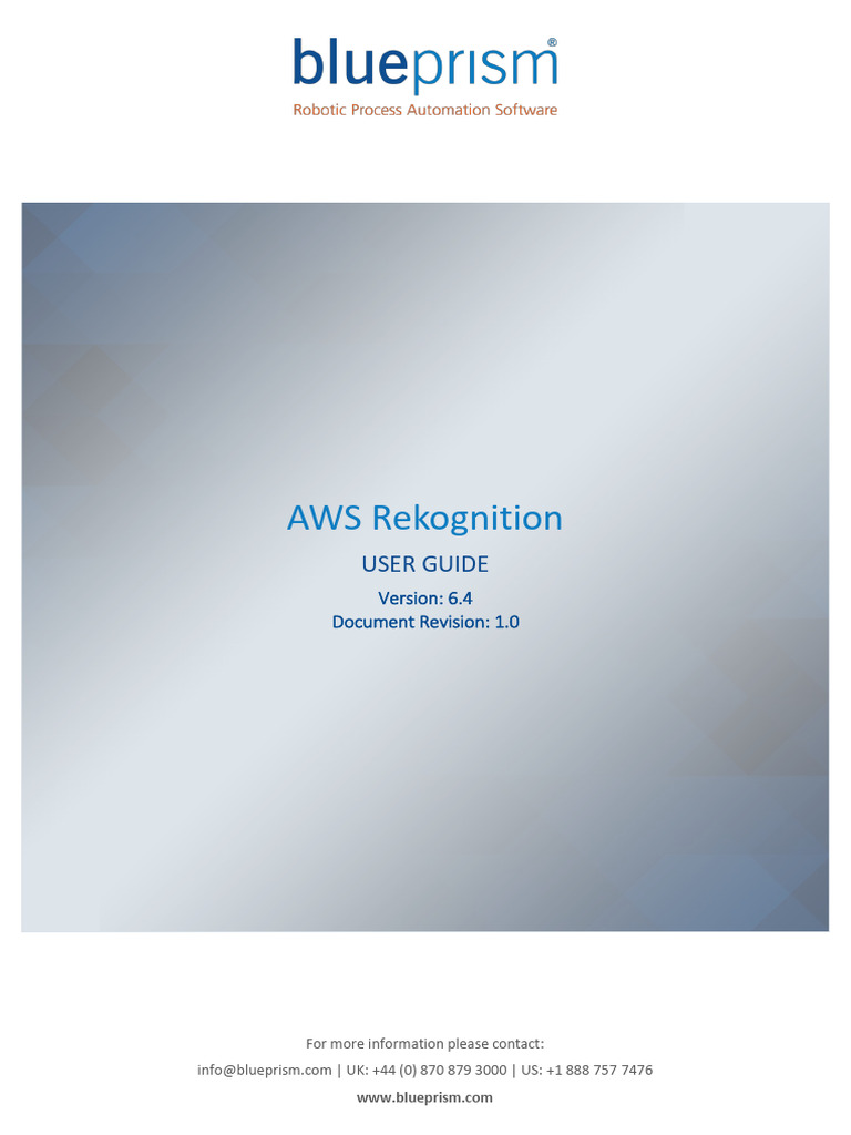 AWS Rekognition User Guide | PDF | Cloud Computing | Amazon Web Services