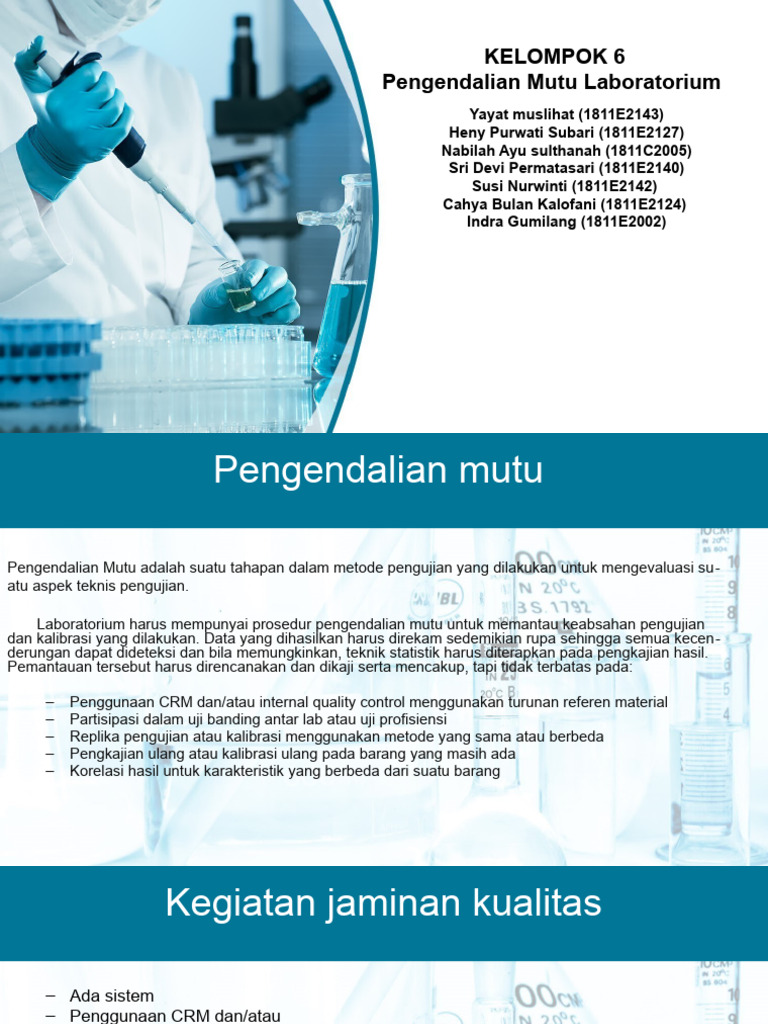Pengendalian Mutu Lab | PDF | Sains & Matematika