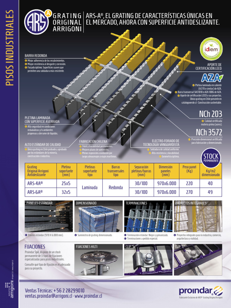 ARS-A Grating Antideslizante - Proindar | PDF | Procesos industriales ...