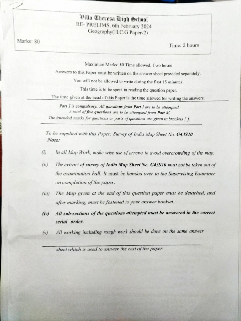 Vts HGC Prelim 2 Question Paper | PDF