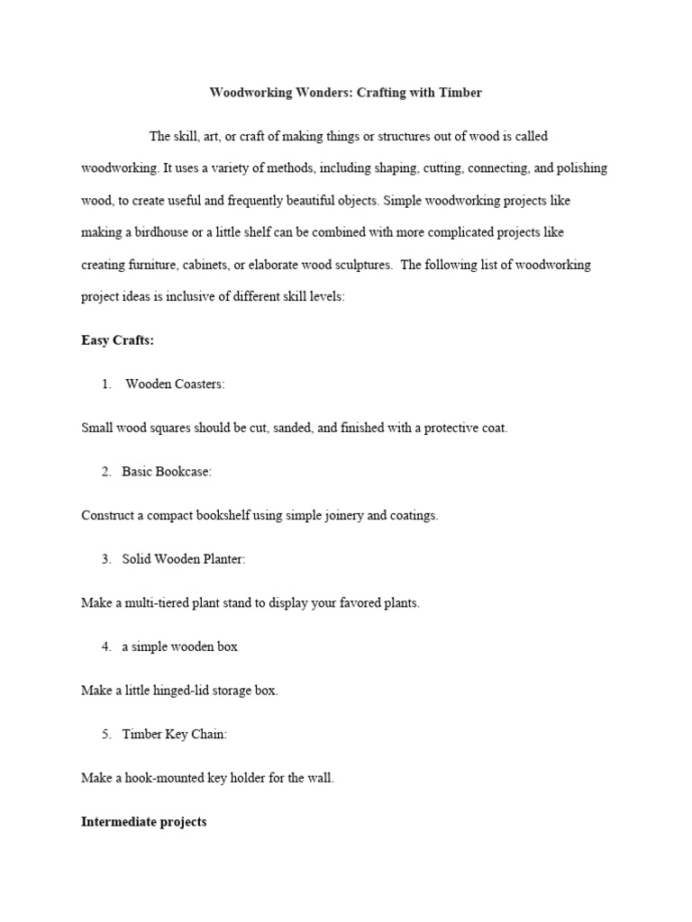 Task 10 Woodworking Wonders | PDF | Woodworking | Chair