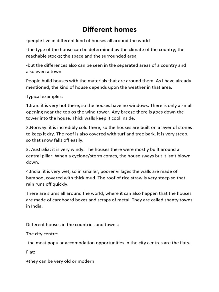 Different homes | PDF | Cost Of Living | Apartment