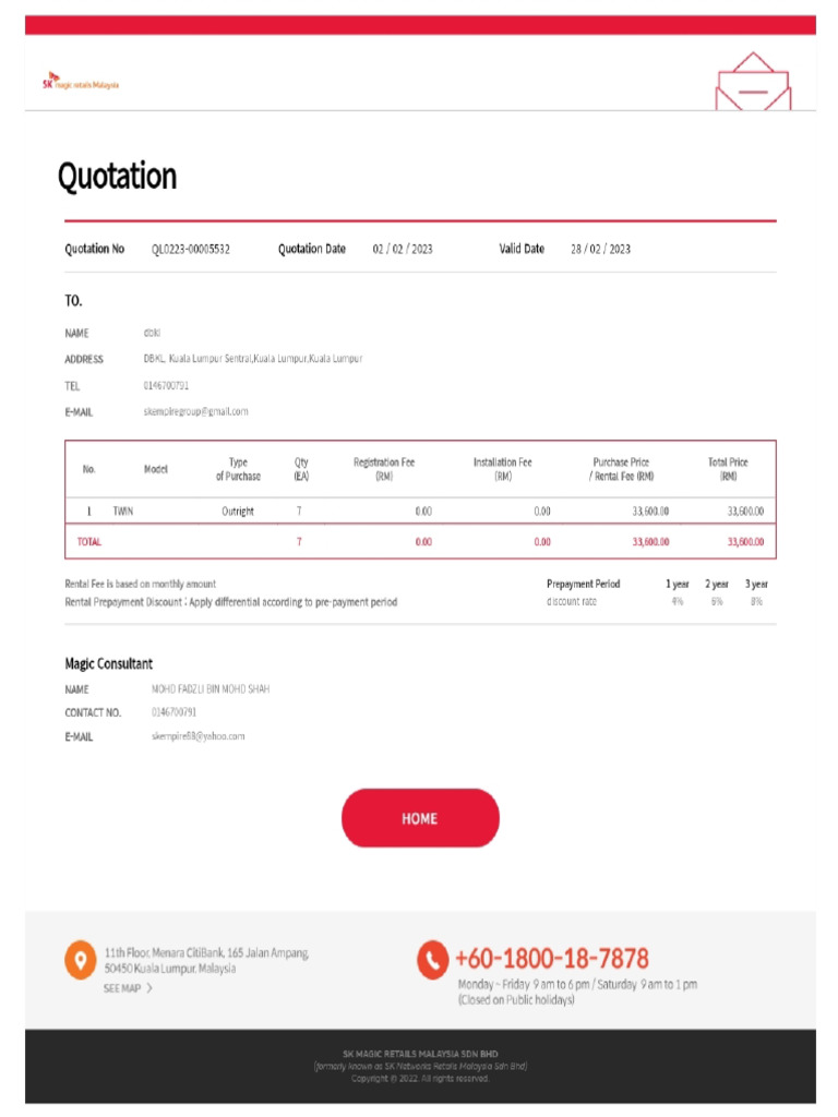 DBKL Quotation | PDF