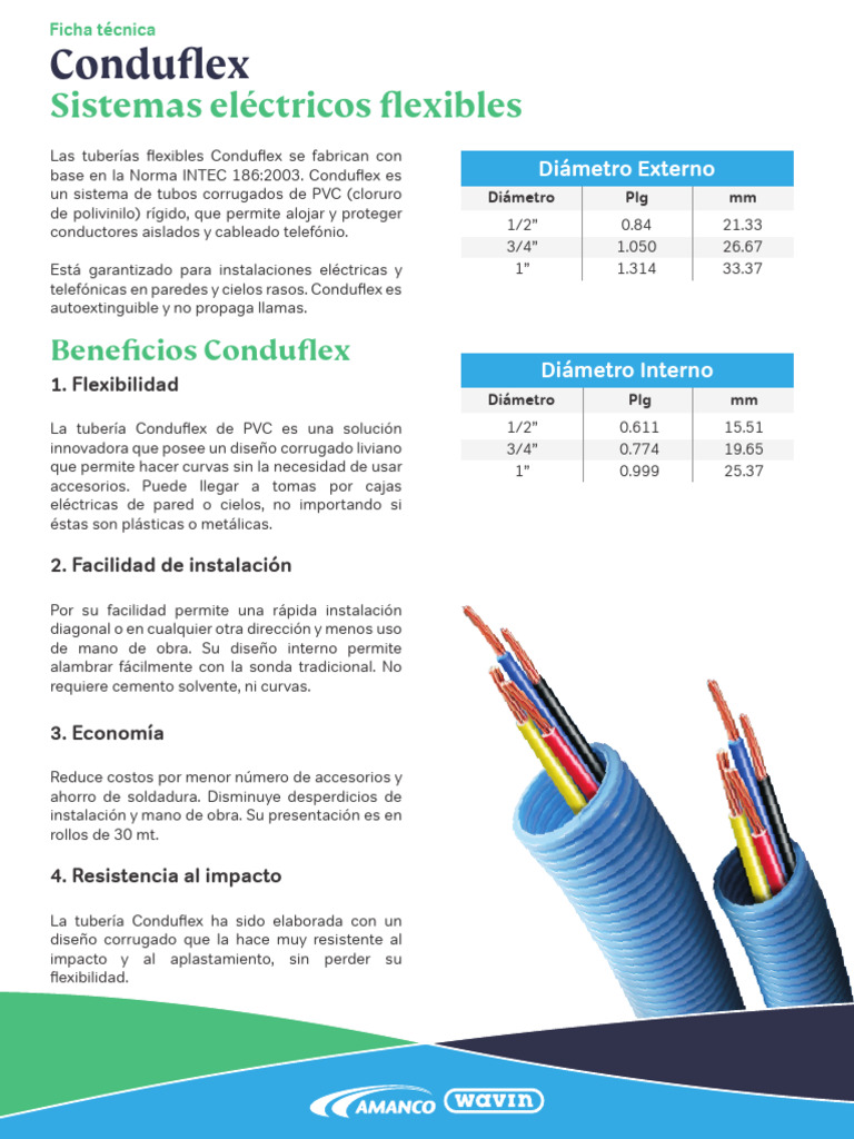 Ficha_T_Conduflex | PDF | Tubería (transporte de fluidos) | Materiales