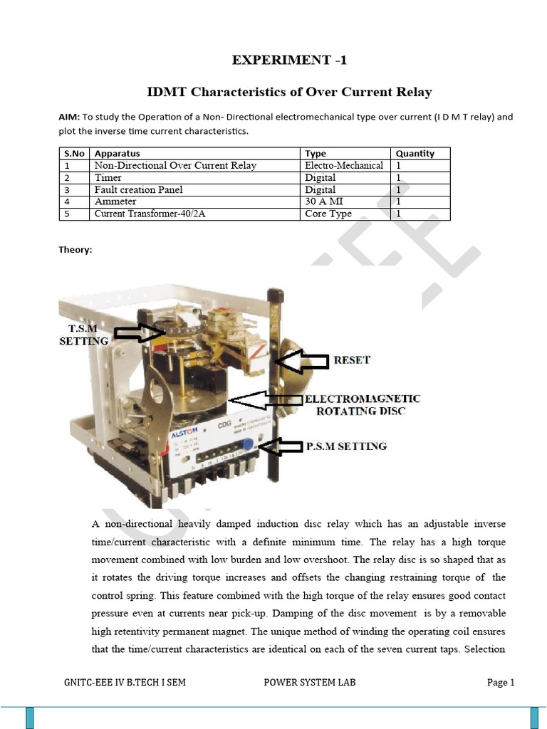PS Lab Manual | PDF | Relay | Force