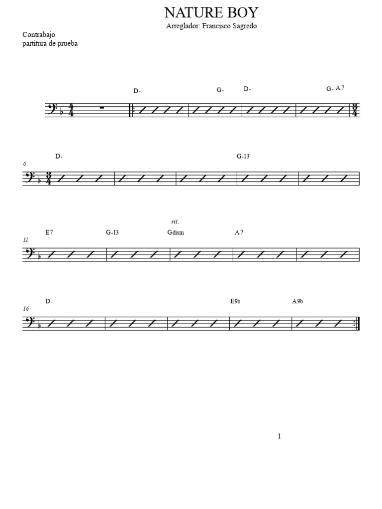 Contrabajo Nature Boy | PDF