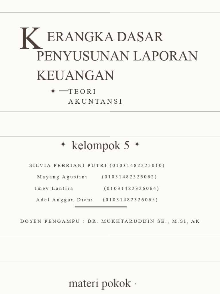 Kerangka Dasar Penyusunan Laporan Keuangan | PDF | Pengelolaan Keuangan & Uang