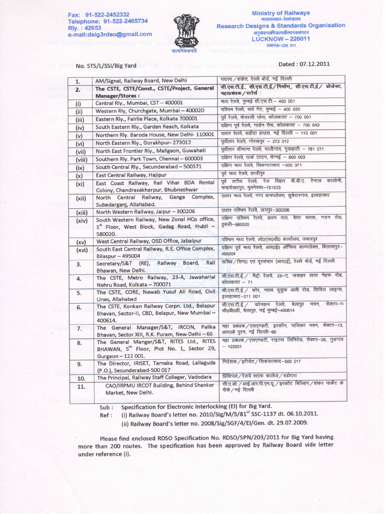 Rdso SPN 203 2011 V1 - 0 Big Electronic Interlocking | PDF