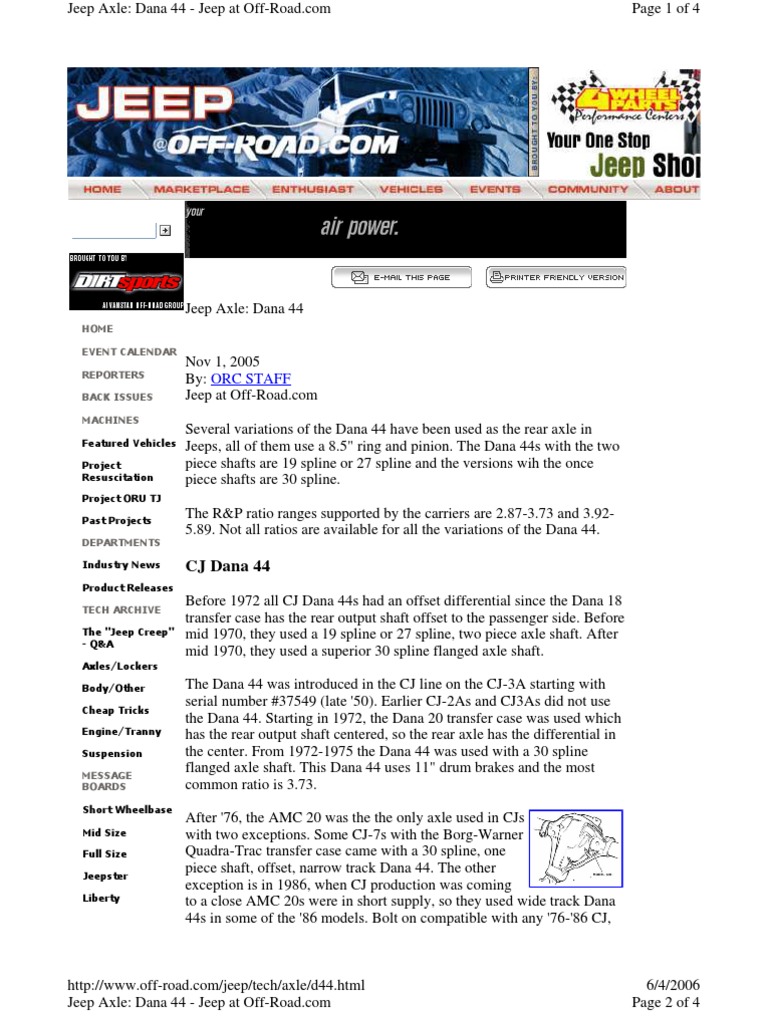 Jeep Dana 44 Identification | Axle | Motor Vehicle Manufacturers Of The ...