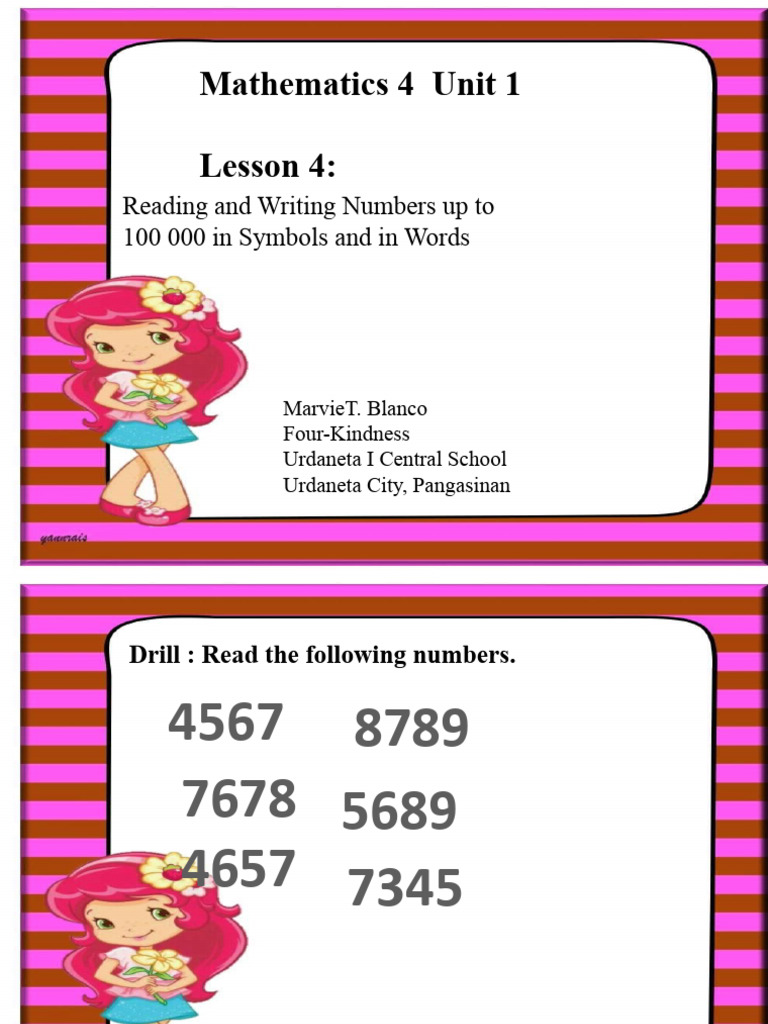 MATH Q1 Lesson 4 Reading and Writing Numbers Up To 100 000 ...
