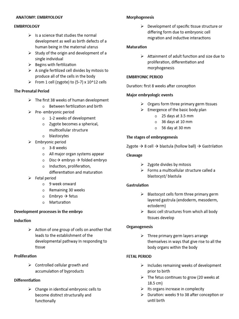 Embryology Intro Pdf Meiosis Embryo