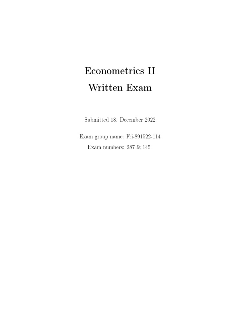 Econometrics 2 Aflevering 2 New Revideret | PDF | Vector Autoregression ...