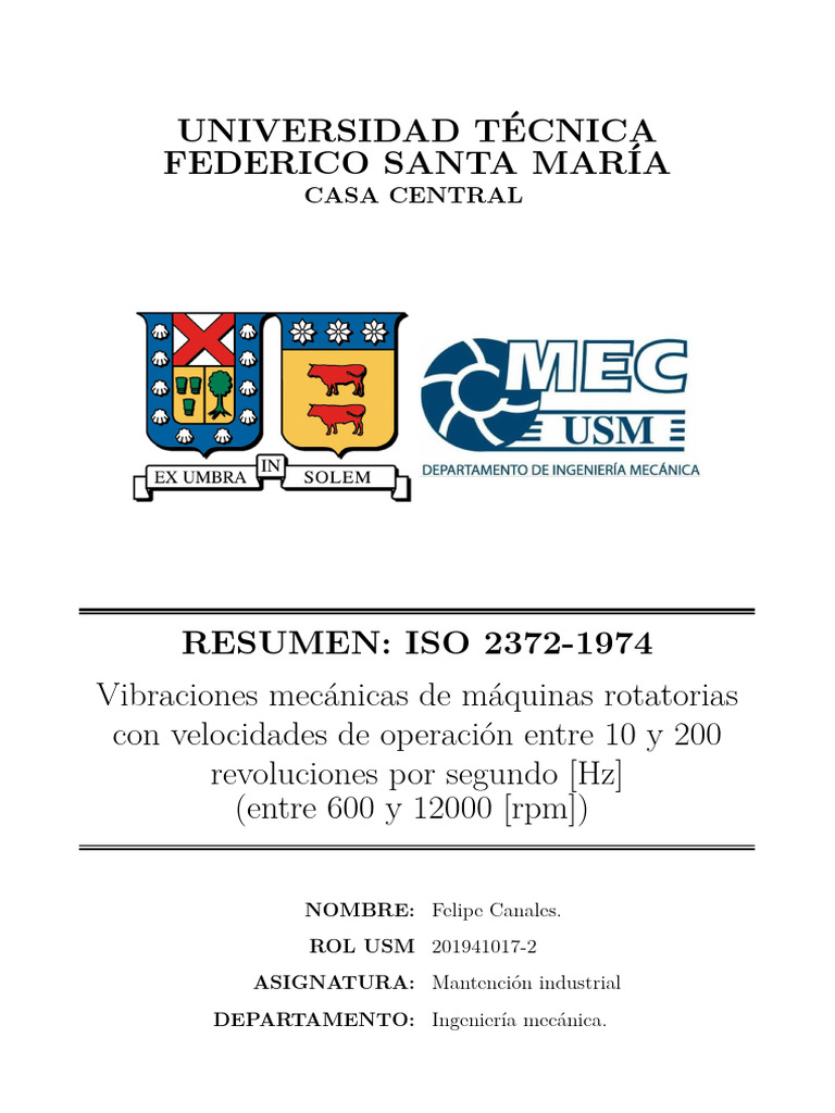 ISO 2372: Vibraciones en Maquinaria | PDF | Frecuencia | Medición