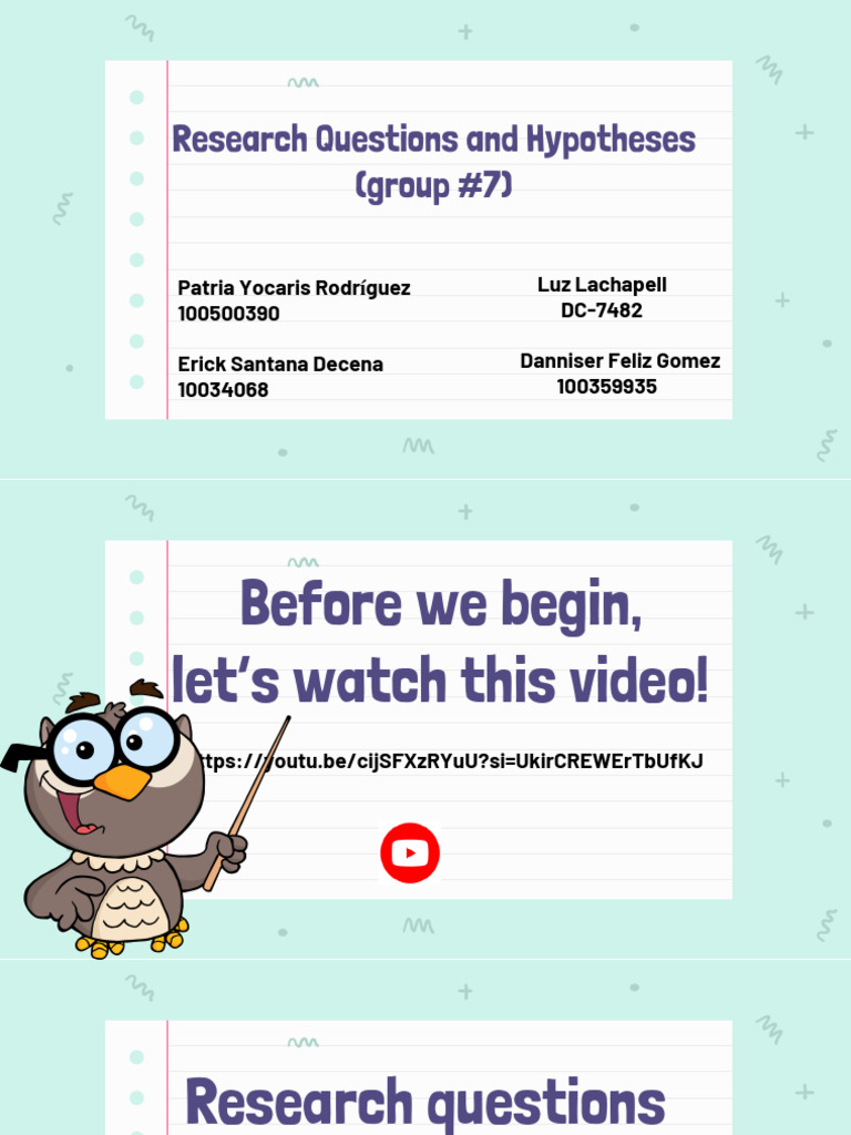 Research Questions and Hypotheses | PDF | Quantitative Research ...