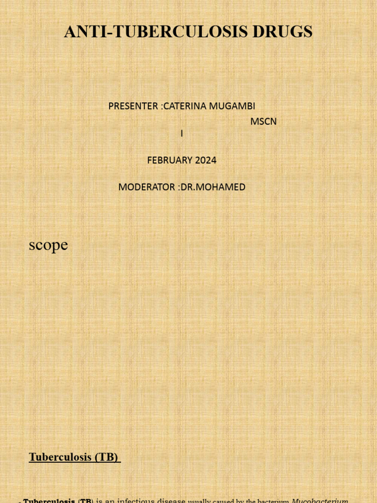 Anti-Tuberculosis Drugs Assignment 2024 | PDF | Tuberculosis | Antibiotics