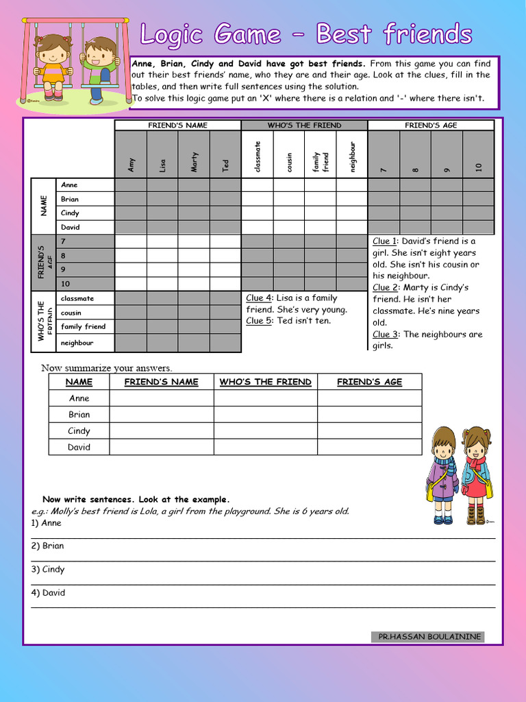 Logic Game 33rd Best Friends Elementary With Key W Games - 12065 | PDF