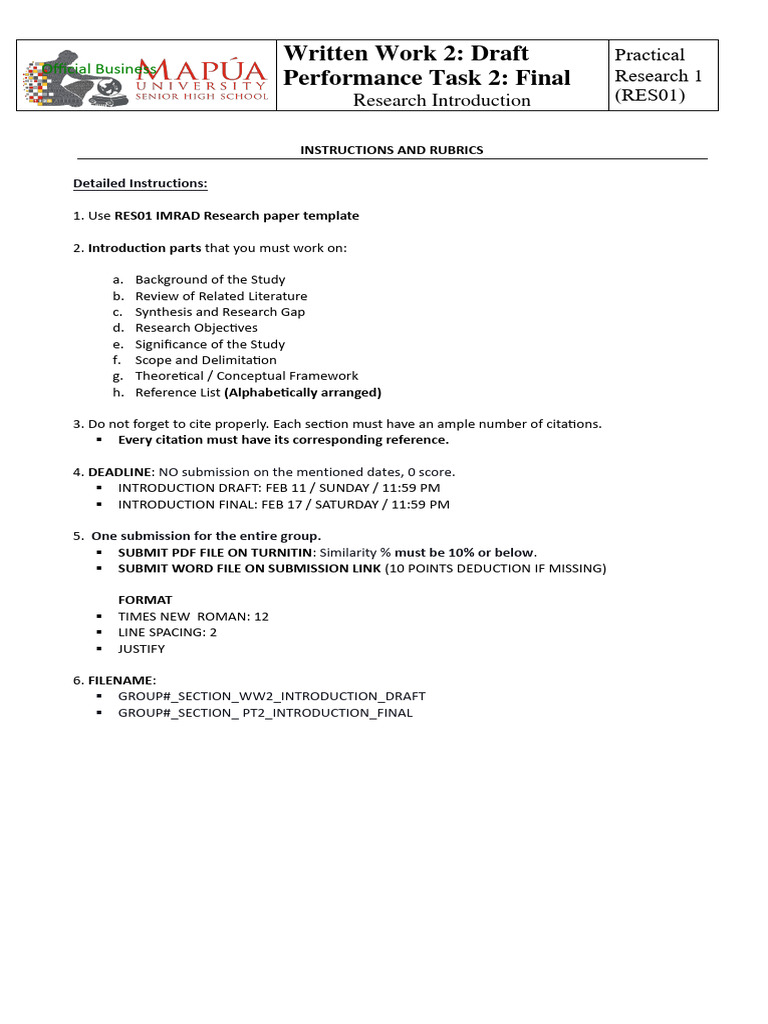 3 WW2 PT2 RES01 - RESEARCH INTRODUCTION DRAFT X FINAL | PDF | Concept ...
