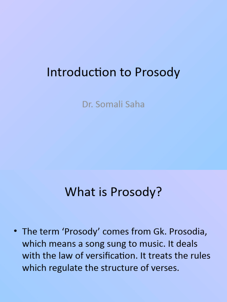 Introduction To Prosody | PDF | Metre (Poetry) | Syllable