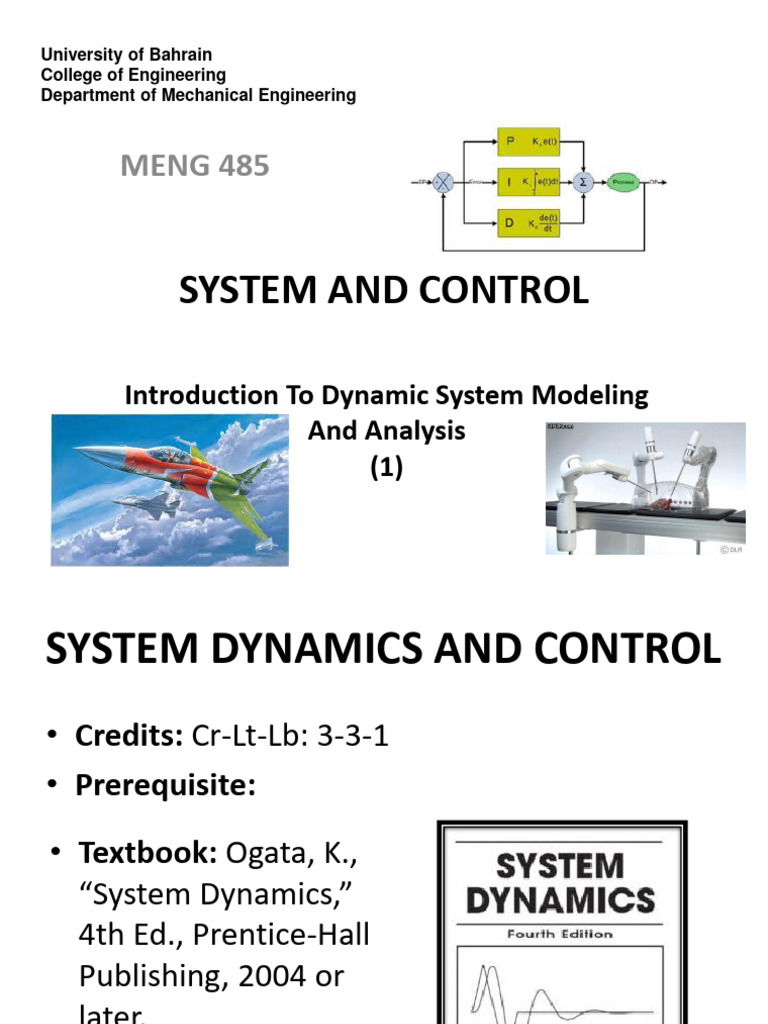1. Introduction to dynamic system modeling and analysis | PDF | Control Theory | Nonlinear System