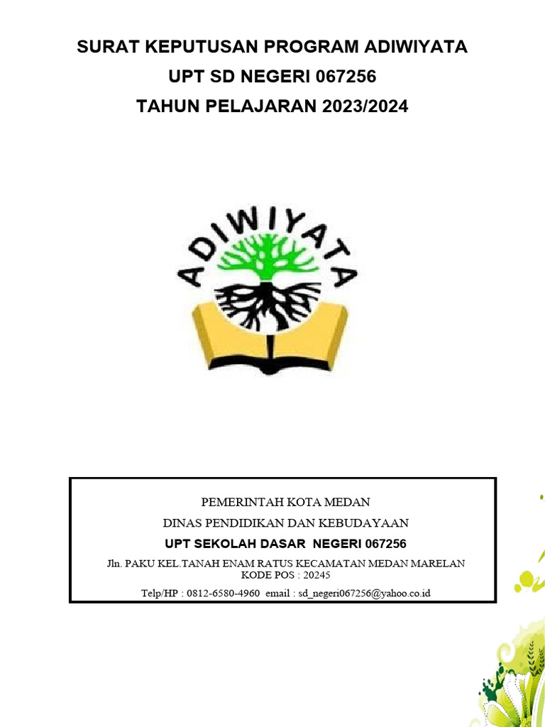 SK Tim Adiwiyata Sekolah 2023 2024 | PDF | Kesehatan Holistik