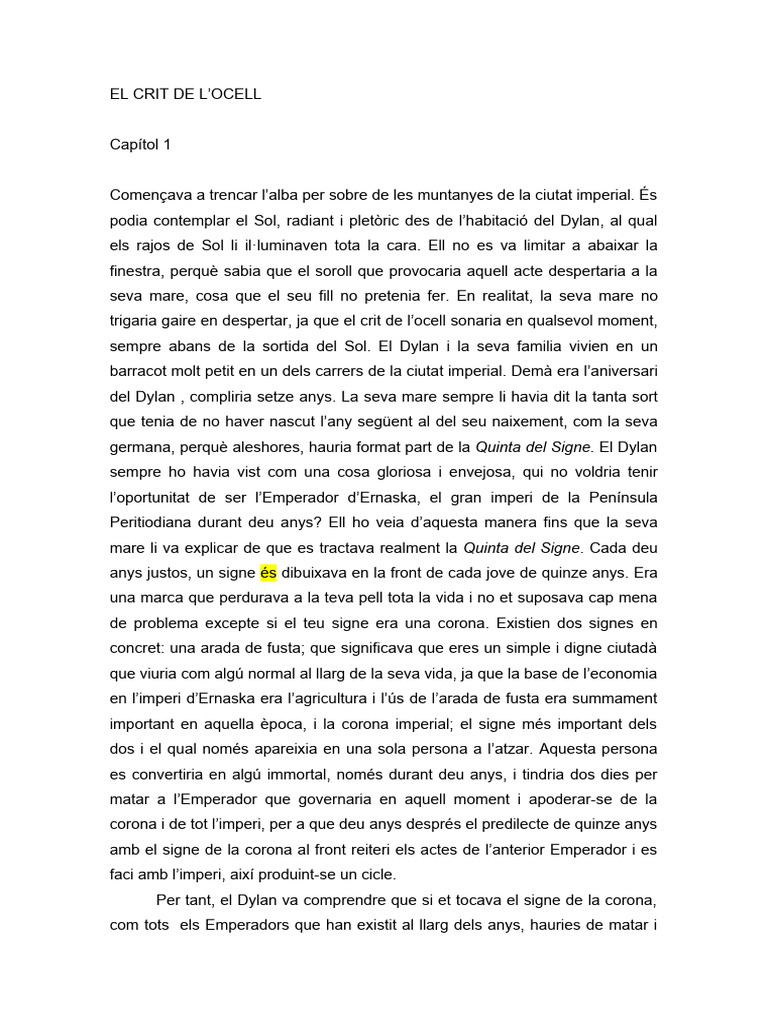 El Crit de L'ocell | PDF