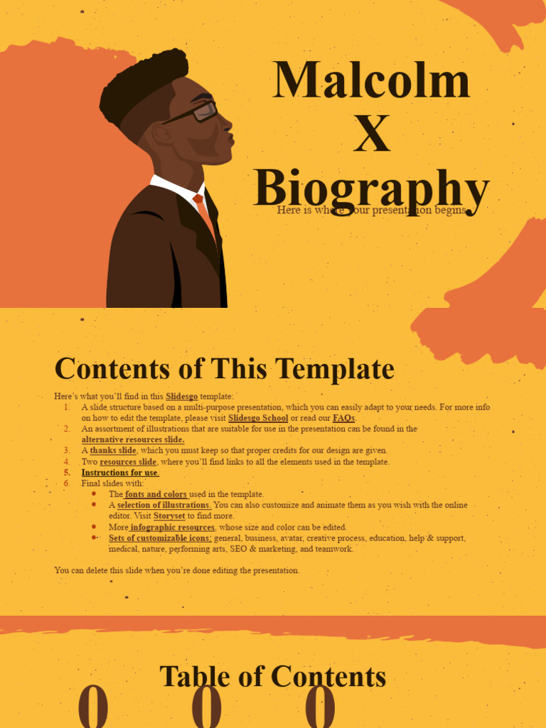 Malcolm X Biography by Slidesgo | Download Free PDF | Malcolm X