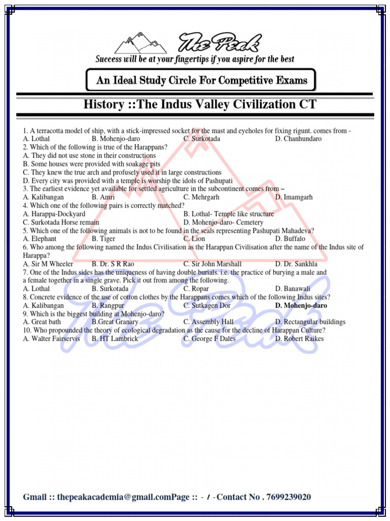 Indus Valley Civilization Part1 | PDF | South Asia | Ancient Peoples