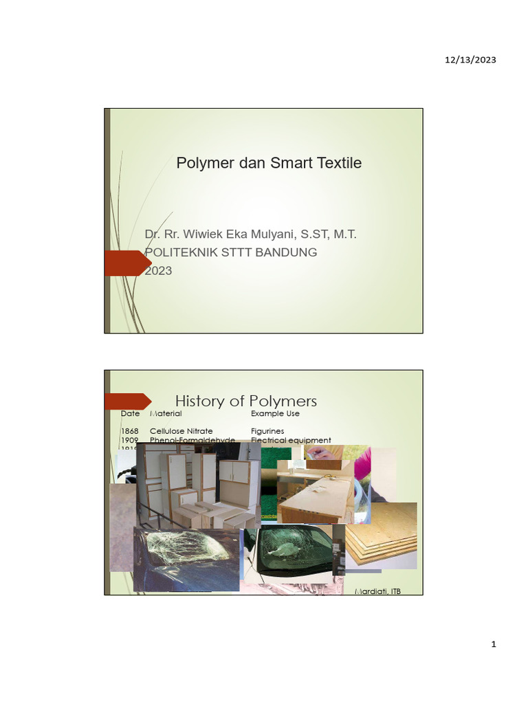 Polimer Dan Smart Textile | PDF | Fibre Reinforced Plastic | Polymers