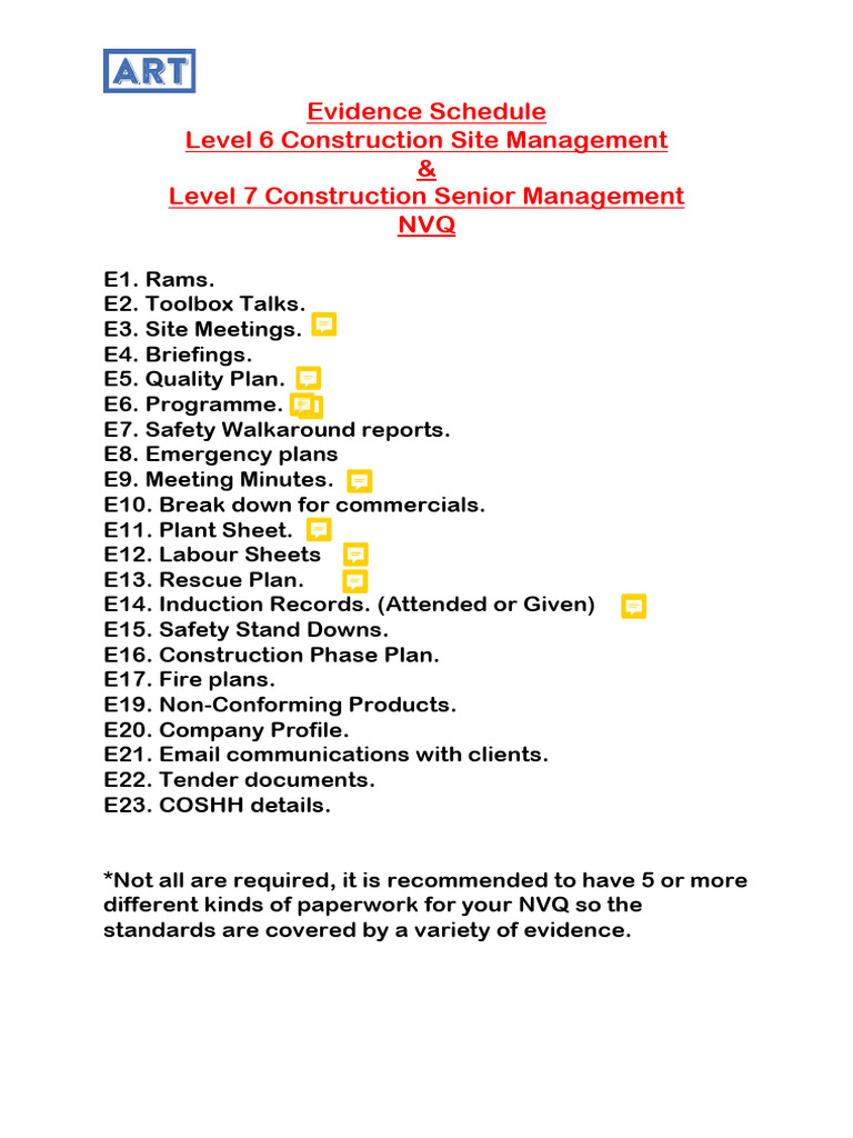 Evidence Schedule L6 & L7 | PDF | Technology & Engineering