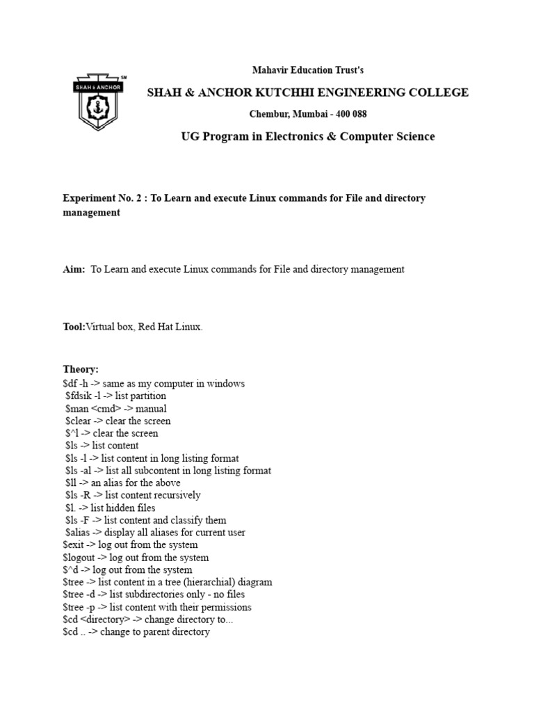 Exp 2 17 - 01 - 2024 | PDF | Directory (Computing) | Computer File