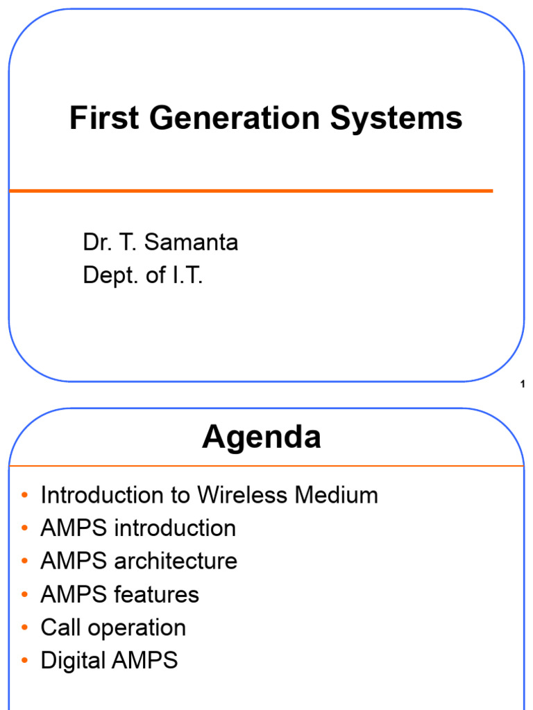 Mobile Computing Lec2 Firstgen | PDF | Telecommunications | Transmission Medium