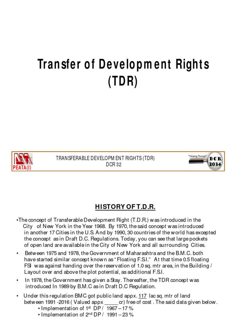 TDR Presentation PEATA 23-08-2016 For Presentation by Tarun Motta | PDF | Urbanization | Urban ...