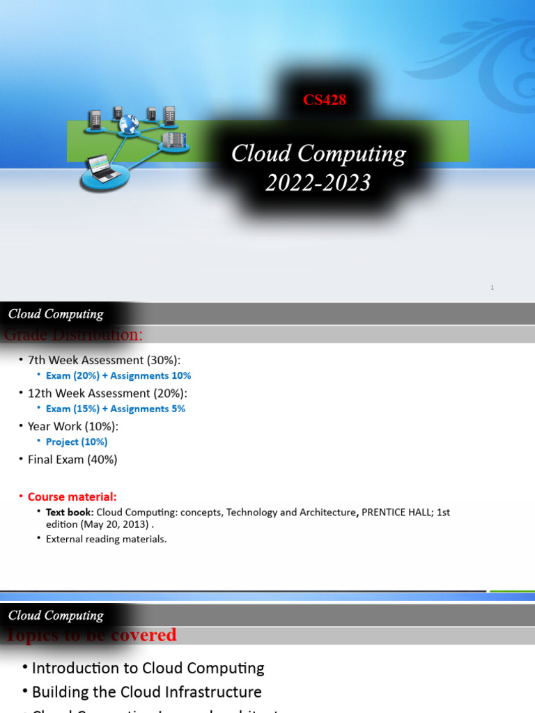 Cloud Computing Course Overview and Structure | PDF | Cloud Computing | Software As A Service