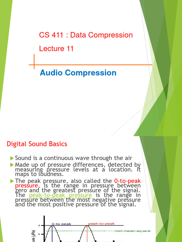 Lec11 Audio Comp | PDF | Sampling (Signal Processing) | Digital Audio