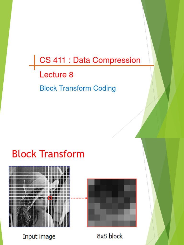 Lec8 - Transform Coding (JPG) | PDF | Data Compression | Digital Technology