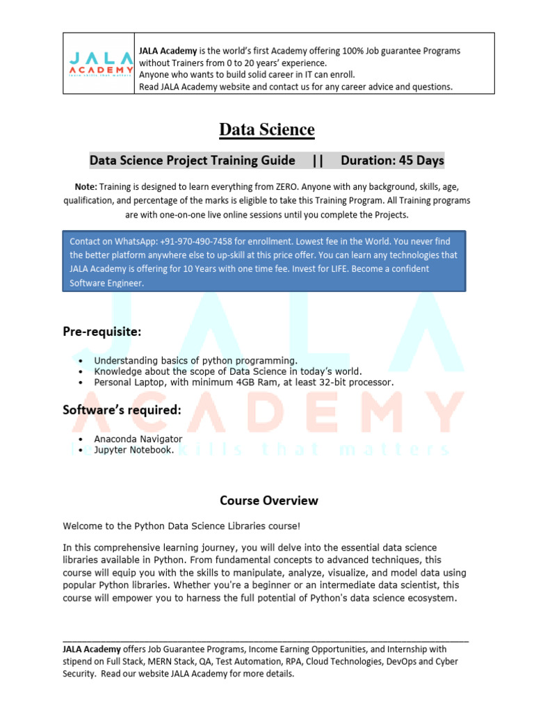 Data Science Training Program | PDF | Machine Learning | Python (Programming Language)