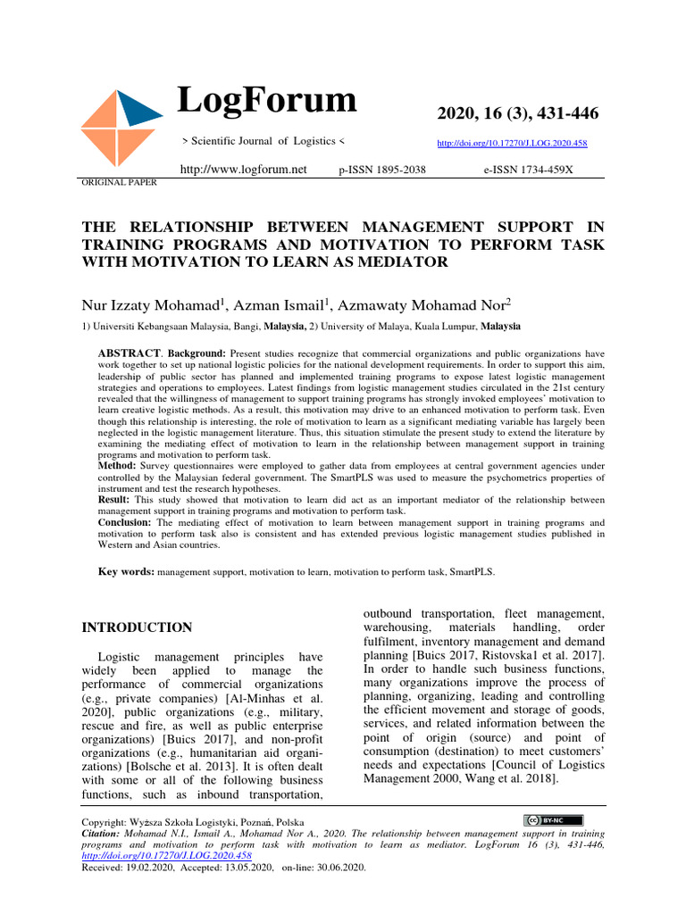 The Relationship Between Management | PDF | Logistic Regression | Psychology