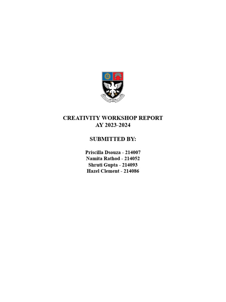 Flower Making Creativity Workshop Report | PDF | Creativity | Psychology