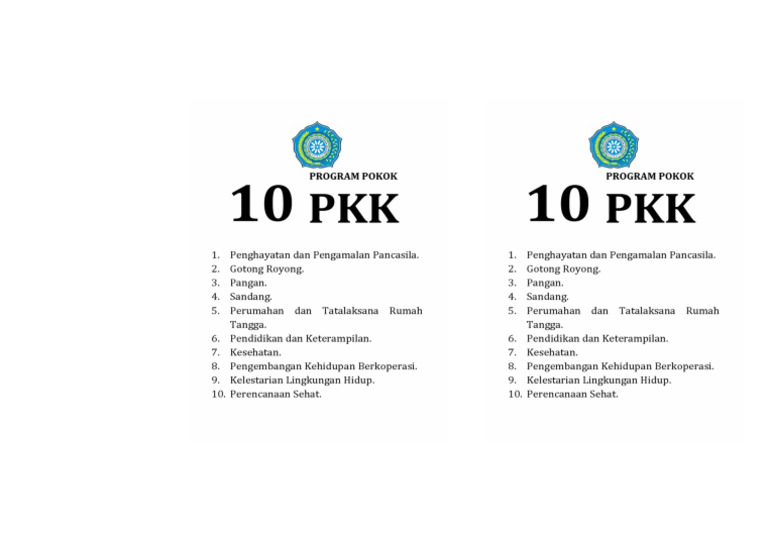 10 Program Pokok Pkk | PDF