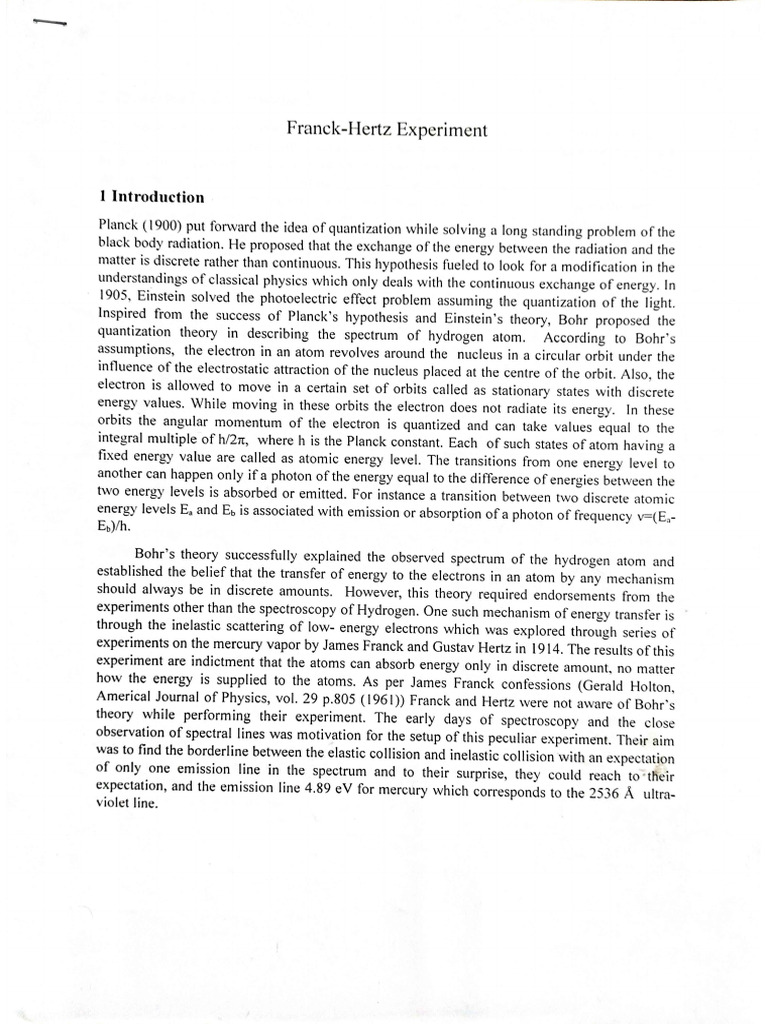 Frank Hertz and ESR | PDF