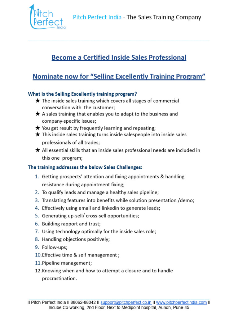 Inside Sale Certification Program - Feb'24 | PDF | Sales | Linked In