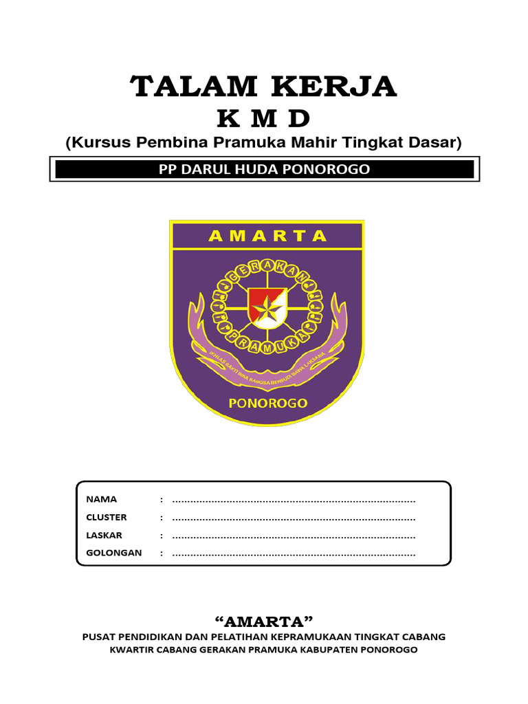 Form TALAM KERJA KMD 2023 | PDF