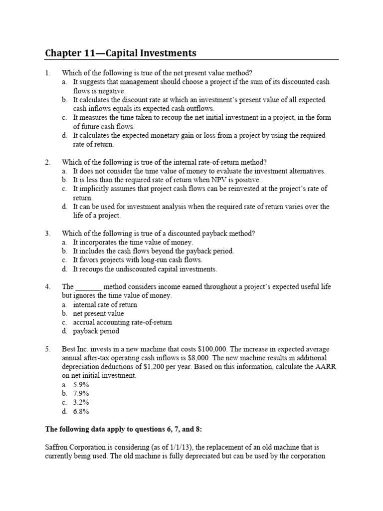 PDF Document | PDF | Net Present Value | Discounted Cash Flow