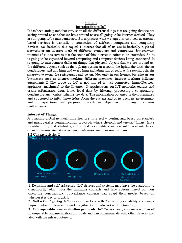 Iot Unit I R22 | PDF | Computer Network | Internet Of Things