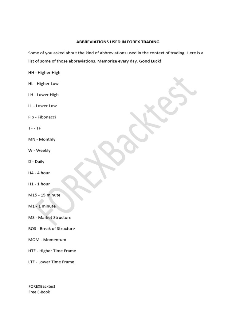 Abbreviations-In-Forex-Trading. Updated | Download Free PDF ...