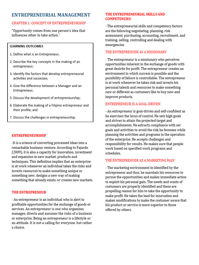 Entrepreneurial Management | PDF