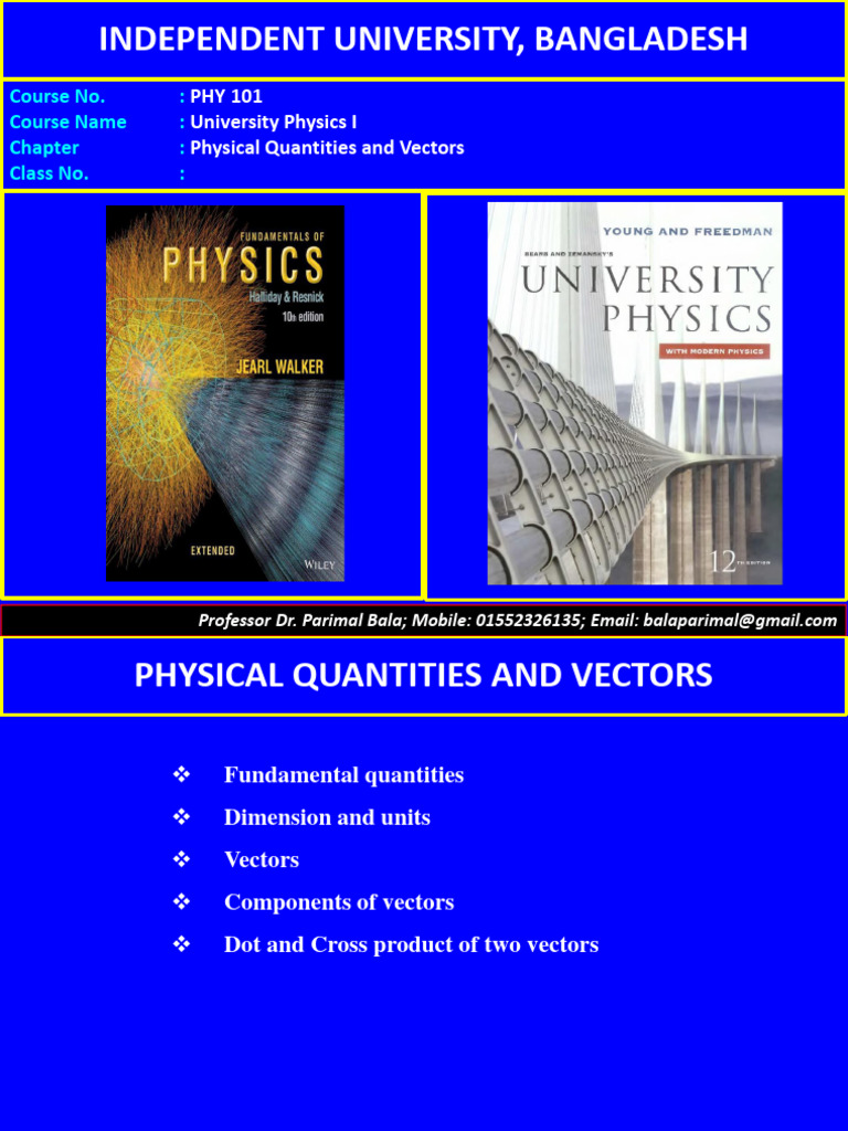 C1 PhysicalQuantitiesAndVector | PDF | Euclidean Vector | Physical Quantities