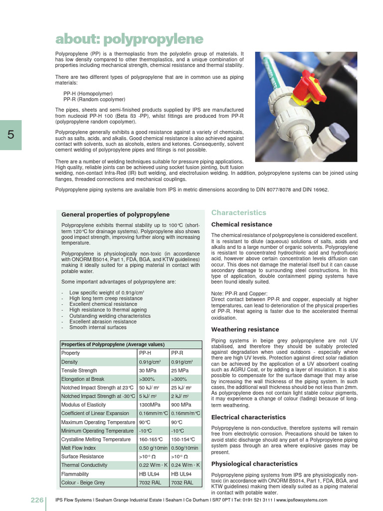 About Polypropylene | PDF | Pipe (Fluid Conveyance) | Welding