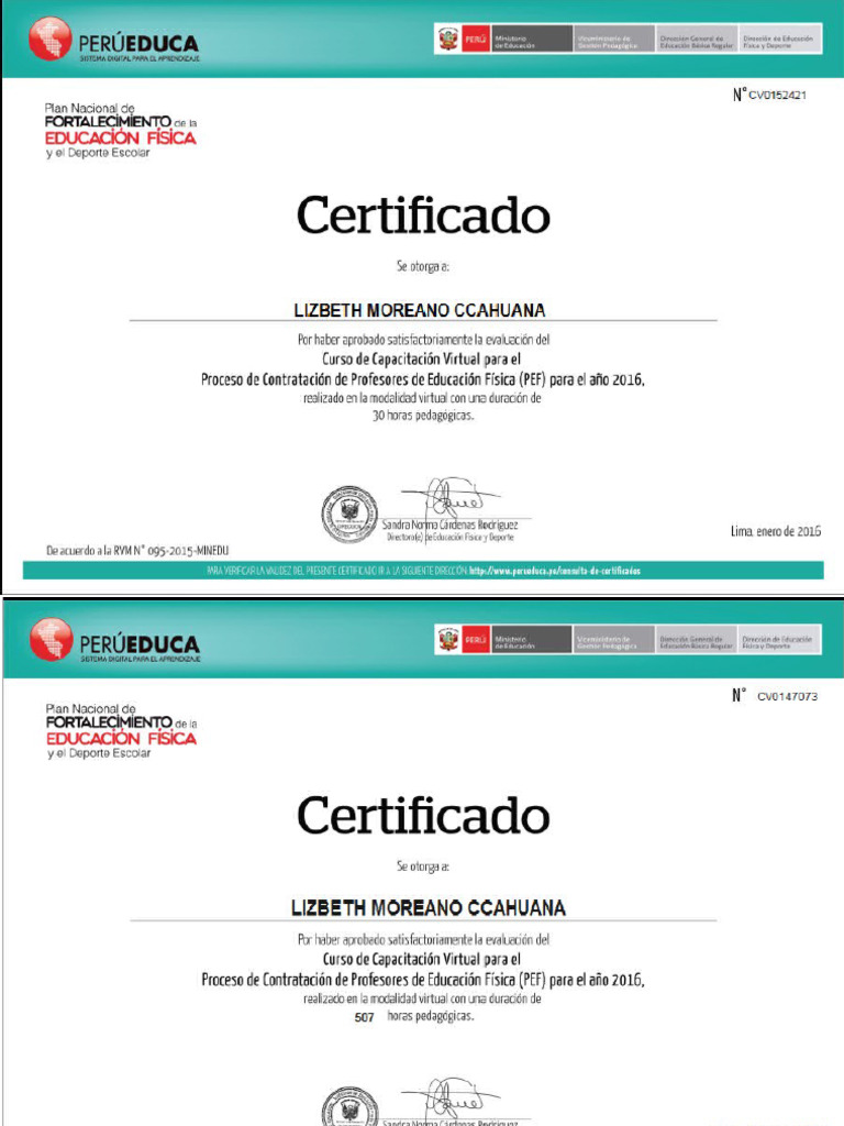 Certificado Plan | PDF