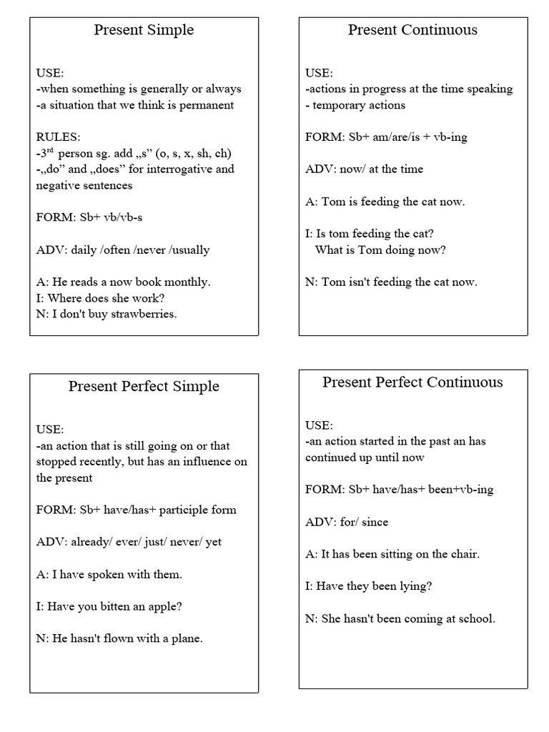 Timpuri-Engleza Si Tabel de Prezenta | PDF | Language Families | Languages